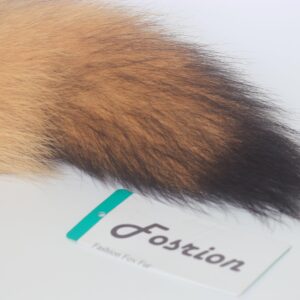 Fosrion Real Fox Tail Fur Keychain Clasp Fashion Charm Cosplay Toy (Red & Thin)