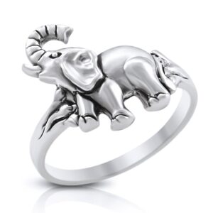 Sterling Silver Lucky Elephant Ring - Size 6