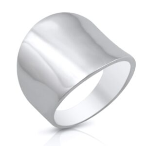 sterling silver 19mm plain wide cigar band ring - size 10