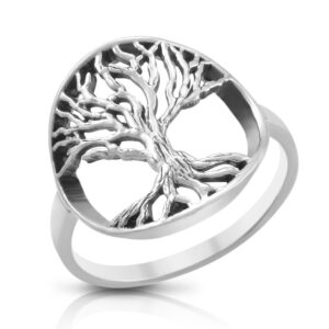 Sterling Silver Tree of Life Ring - Size 8