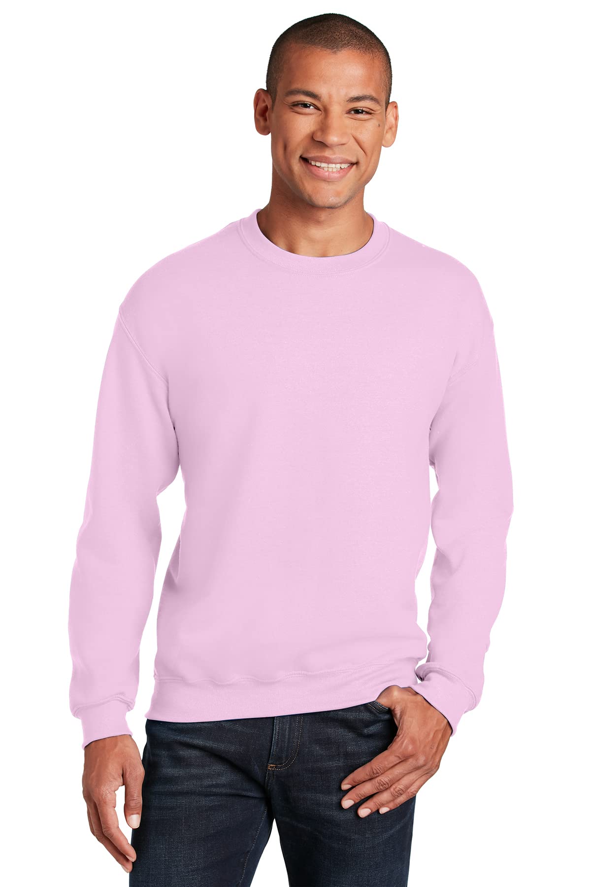 Joe's USA Adult Classic Crewneck Sweatshirt-M-Pale Pink