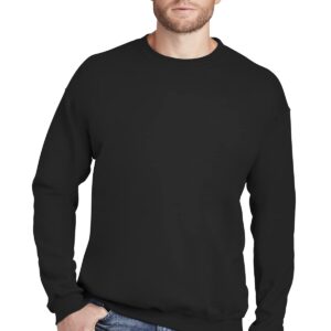 Joe's USA Adult Classic Crewneck Sweatshirt-L-Black