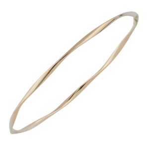 10k yellow gold 2.5 mm polish twist bangle bracelet