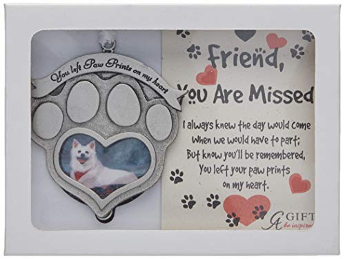 Cathedral Art (Abbey & CA Gift Paw Prints Pet Memorial Photo Ornament, Multi