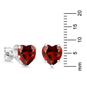 Gem Stone King 925 Sterling Silver 8MM Heart Shape Gemstone Birthstone Stud Earrings For Women