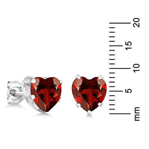 Gem Stone King 925 Sterling Silver 8MM Heart Shape Gemstone Birthstone Stud Earrings For Women