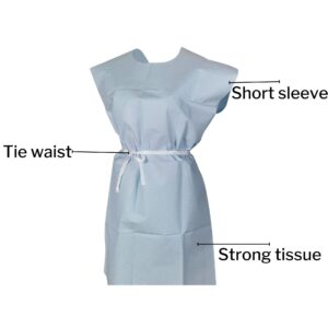 McKesson Patient Exam Gowns, Tissue/Polyester, Disposable, Blue, One Size Fits Most, 50 Count