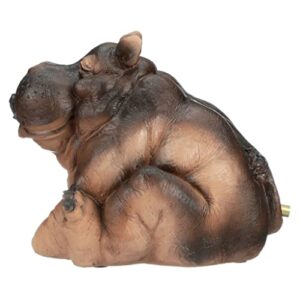 Design Toscano EU35009 Hanna The Hippo African Decor Piped Pond Spitter Statue Water Feature, full color