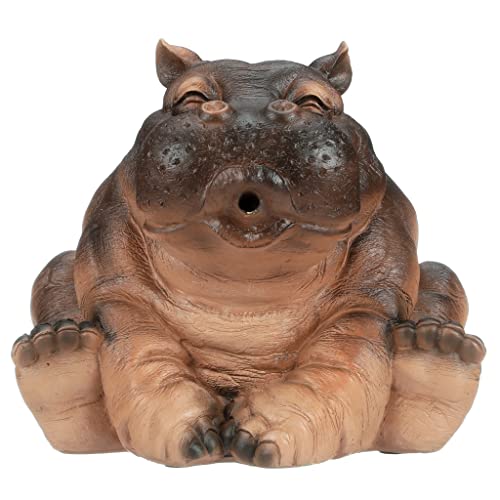 Design Toscano EU35009 Hanna The Hippo African Decor Piped Pond Spitter Statue Water Feature, full color