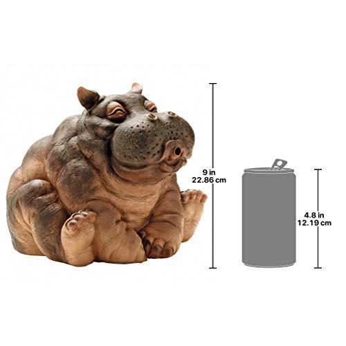 Design Toscano EU35009 Hanna The Hippo African Decor Piped Pond Spitter Statue Water Feature, full color