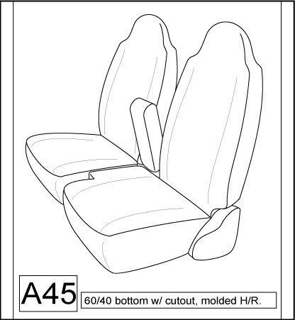 Durafit Seat Covers, F282-X1/X7,for a 1998-2001 Ford Ranger XLT Pickup, 60/40 Bench Seat with Opening Console in Black/Gray Automotive Twill Fabric