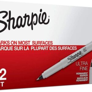 SHARPIE 37001 Permanent Markers, Ultra Fine Point, Black Color, 24 Sets of 12 Markers, 288 Markers Total