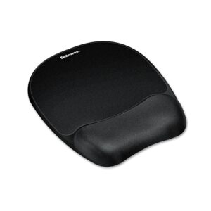 fellowes memory foam mouse pad with wrist rest, 7.93 x 9.25, black