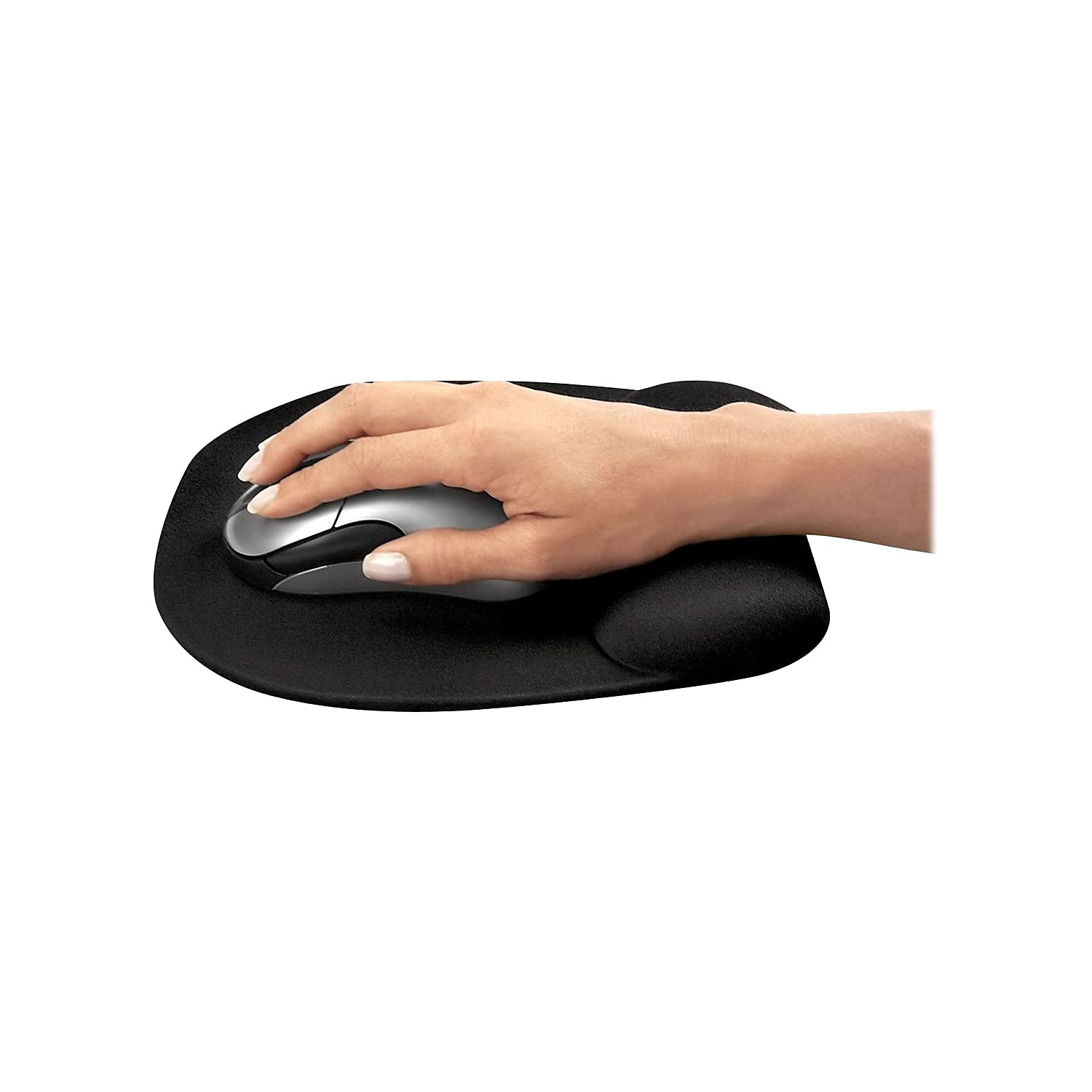 Fellowes Memory Foam Mouse Pad with Wrist Rest, 7.93 x 9.25, Black