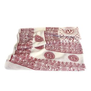 prabhuji's gifts yoga meditation prayer shawl - mantra om yoga meditation shawl - meditation shawl wraps for women and men - prayer shawl - meditation accessories - (white, large)