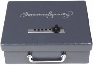 american security products amsec ps1210hd heavy duty pistol storage box, silver