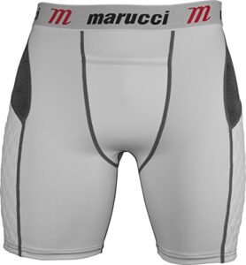 marucci mens shorts sports, masl-w-as, adult padded slider, white, small us