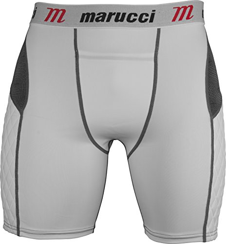 Marucci Mens Shorts Sports, MASL-W-AS, Adult Padded Slider, White, Small US