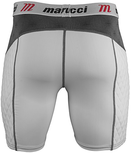 Marucci Mens Shorts Sports, MASL-W-AS, Adult Padded Slider, White, Small US