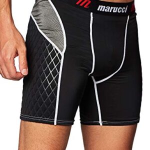 Marucci Mens Elite Shorts Sports, MASL-BK-AXL, Adult Padded Slider, Black, X-Large US