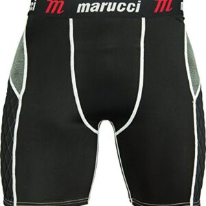 Marucci Mens Elite Shorts Sports, MASL-BK-AXL, Adult Padded Slider, Black, X-Large US