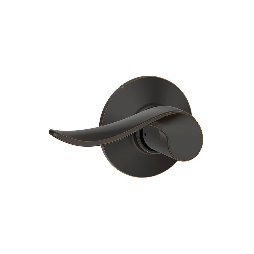 Schlage F10 SAC 716 Sacramento Passage Lock Lever, Aged Bronze