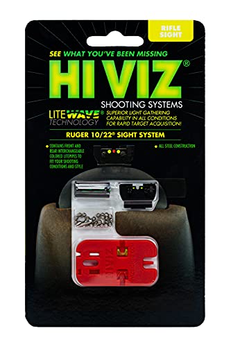 HIVIZ RG1022 Ruger 10/22 Front and Rear Combo Pack,Green, Red, White