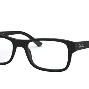 Ray-Ban RX5268 Rectangular Prescription Eyeglass Frames, Matte Black/Demo Lens, 52 mm