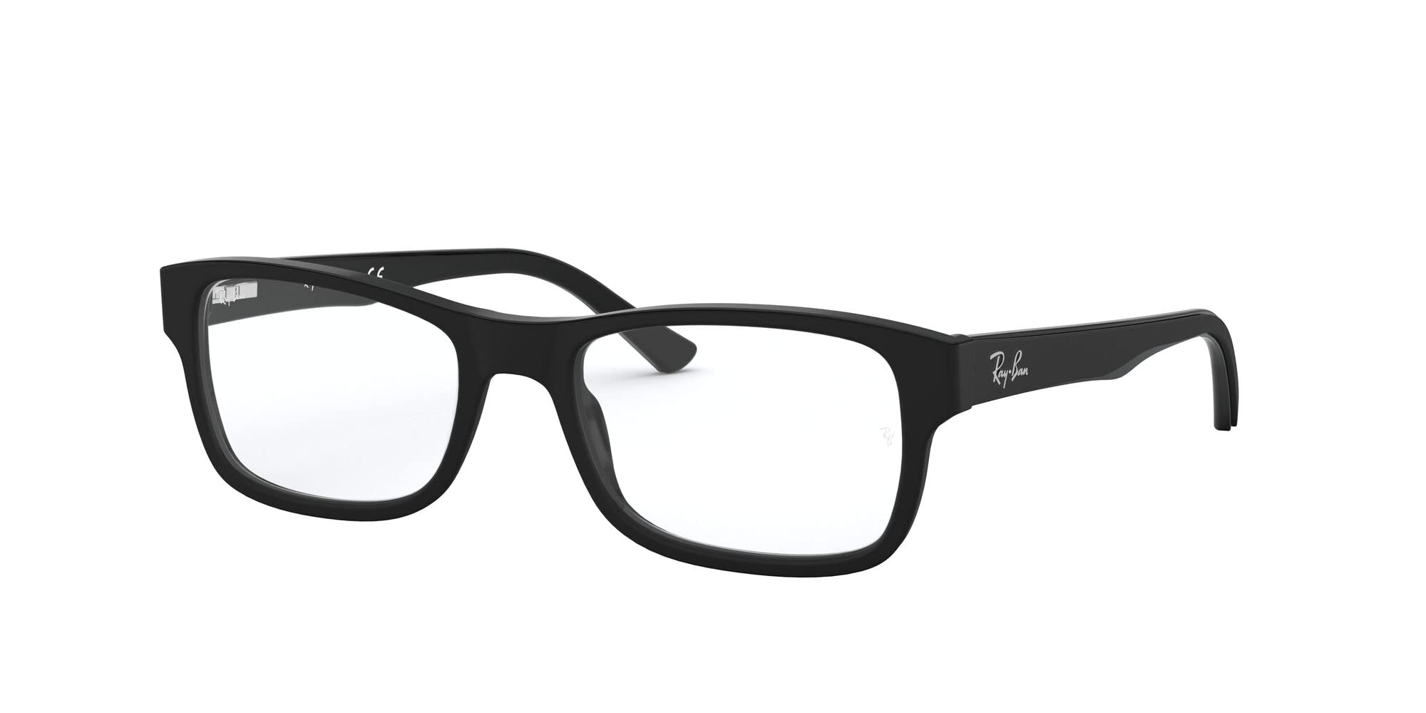 Ray-Ban RX5268 Rectangular Prescription Eyeglass Frames, Matte Black/Demo Lens, 52 mm