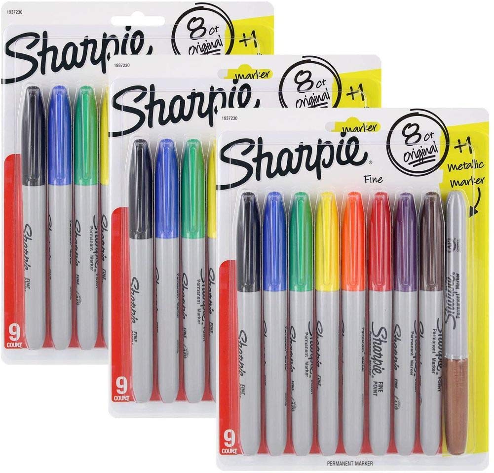 Sharpie Permanent Marker Fine Tip [30217PP] 8 Count (Pack of 3) 24 Markers Total