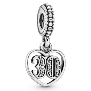 pandora 30th celebration dangle charm bracelet charm moments bracelets - stunning women's jewelry - gift for women in your life - made with sterling silver & cubic zirconia