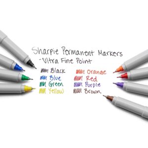 Sharpie 37600PP Ultra Fine Point Permanent Markers (Pack of 3), Classic Colors, 8 Count per Pack, 24 Markers Total; Remarkably Resilient Ink Dries Quickly and Resists Both Fading and Water