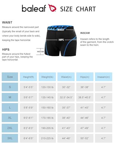 BALEAF Men's 3D Padded Bike Shorts Cycling Underwear MTB Liner Road Biking Bicycle Clothes Blue XL