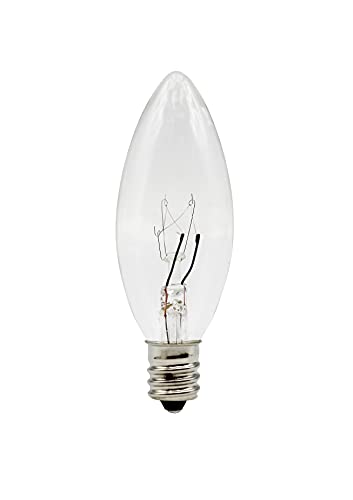 Creative Hobbies® Replacement Light Bulbs for Electric Candle Lamps, Window Candles, & Chandeliers - 7 Watt Candelabra (E12), Clear, Steady Burning, 120v 7w Bulb - Pack of 12