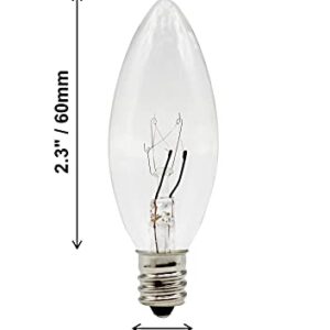 Creative Hobbies® Replacement Light Bulbs for Electric Candle Lamps, Window Candles, & Chandeliers - 7 Watt Candelabra (E12), Clear, Steady Burning, 120v 7w Bulb - Pack of 12