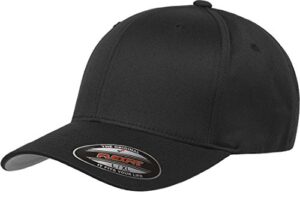 flexfit 6277 wooly combed twill cap black