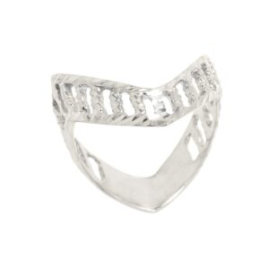 polished 10k white gold open design band thumb ring (size 9.5)