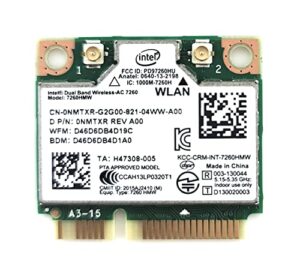 intel 7260.hmw dual band wireless-ac 7260 network adapter pci express half mini card 802.11 b/a/g/n/ac