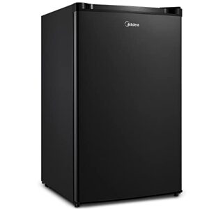 midea whs-160rb1 single reversible compact refrigerator, 4.4 cubic feet fridge, black