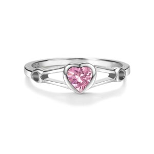 sterling silver october simulated cz birthstone ring for baby, girl or pinky, size 3