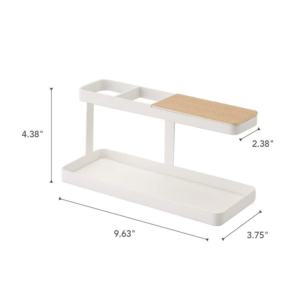 YAMAZAKI home 2299 Desk Bar-Wood & Steel Organizer, One Size, White