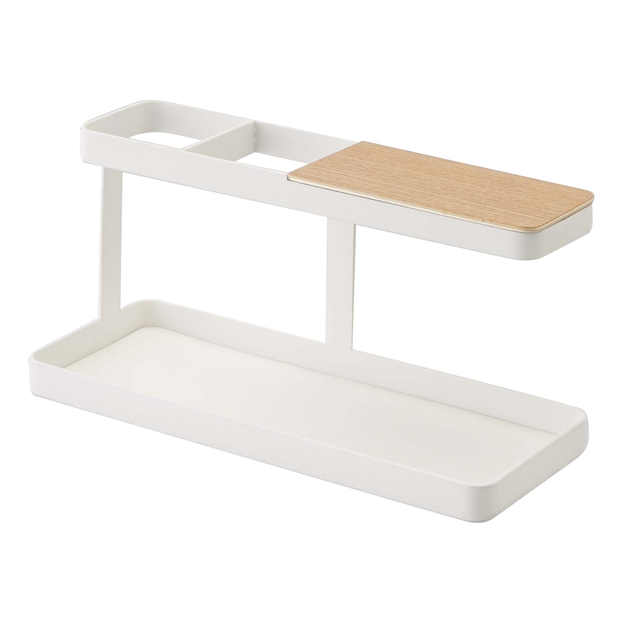 YAMAZAKI home 2299 Desk Bar-Wood & Steel Organizer, One Size, White