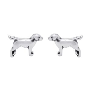 boma jewelry sterling silver labrador retriever dog stud earrings