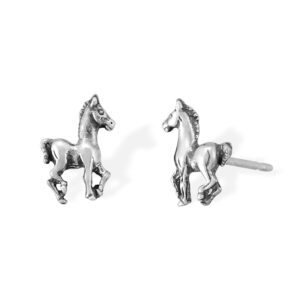 boma jewelry sterling silver prancing pony horse stud earrings