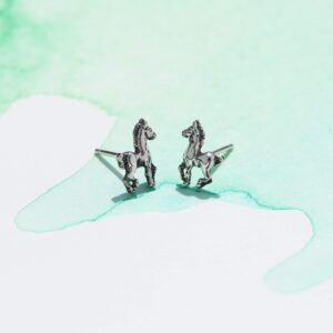 Boma Jewelry Sterling Silver Prancing Pony Horse Stud Earrings