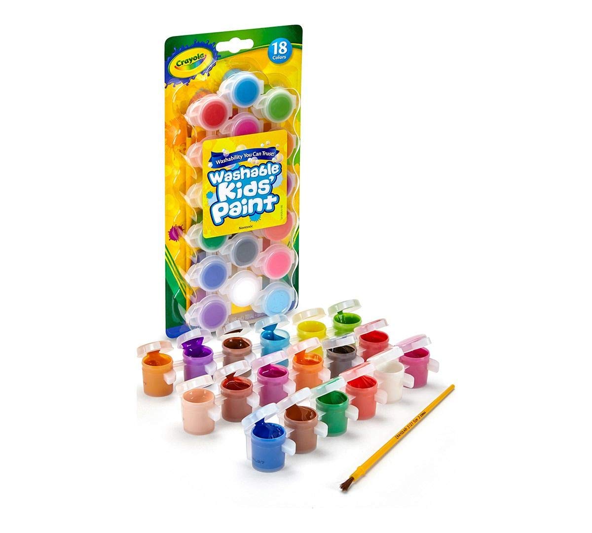 Crayola Washable Kid's Paint Assorted Colors 18 Each (Pack of 6)