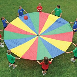 Palos Sports - Heavy Duty Standard Parachute 30' with 24 Handles, Kids Parachute for Cooperative play - Comes with Carrying Bag | Multi-colored