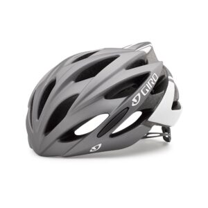 giro savant adult road cycling helmet - medium (55-59 cm), matte titanium/white