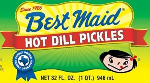 best maid pickles 32oz glass jar (pack of 4) select flavor below (hot dill)