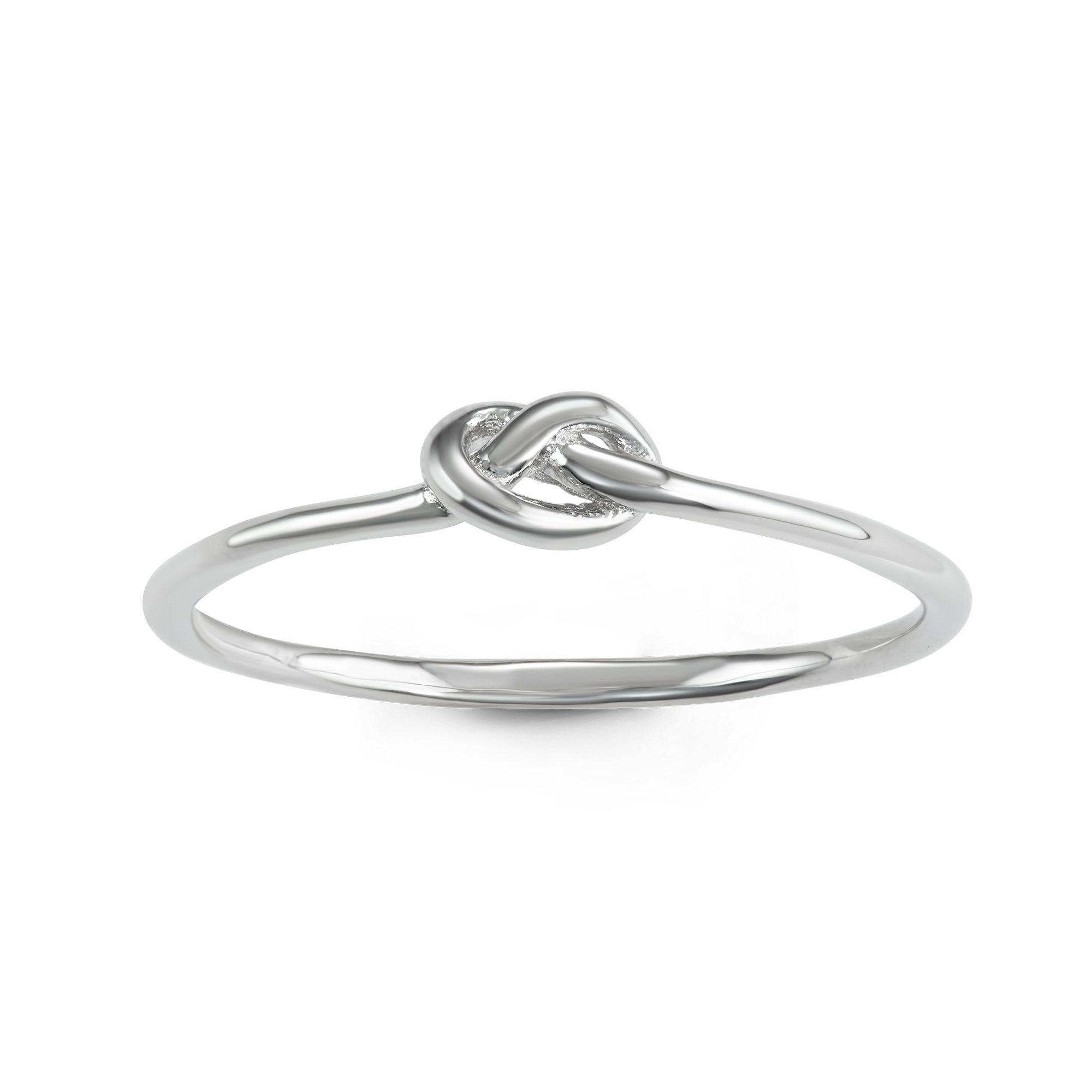 Beaux Bijoux Sterling Silver Classic Love Infinity Knot Ring (Size 9)